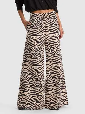 Alice + Olivia Keegan Pull On Wide Leg Pant - Zebra