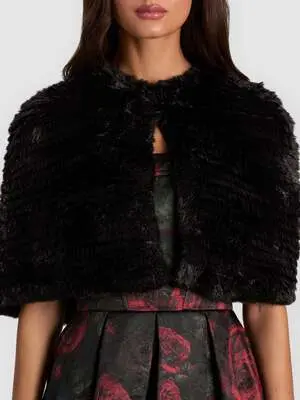 Alice + Olivia Deirdre Faux Fur Capelet