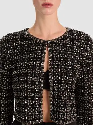 Alice + Olivia Kidman Embellished Cropped Jacket