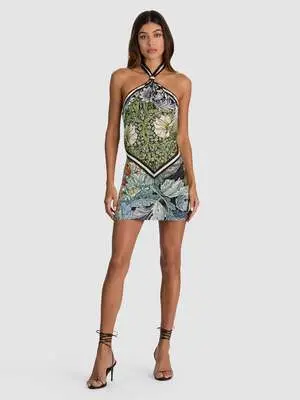 Alice + Olivia Mariah Faux Scarf Mini Dress - Masterpiece
