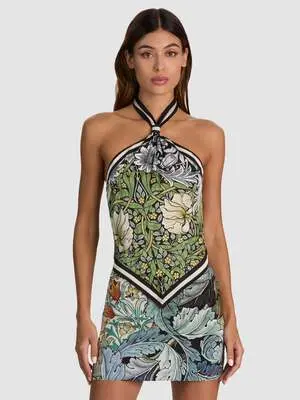 Alice + Olivia Mariah Faux Scarf Mini Dress