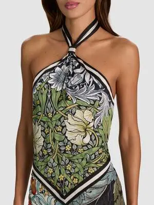 Alice + Olivia Mariah Faux Scarf Mini Dress