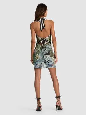 Alice + Olivia Mariah Faux Scarf Mini Dress