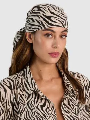 Alice + Olivia A+o X Coniglio Palm Beach Seaview Scarf - Zebra Print
