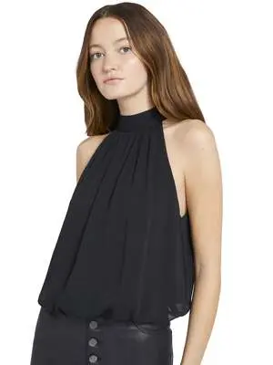 Alice + Olivia Maris Halter Top - Black