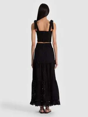 Alice + Olivia Marinda Embroidered Cropped Top