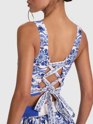 Alice + Olivia Miriam Sweetheart Cropped Top