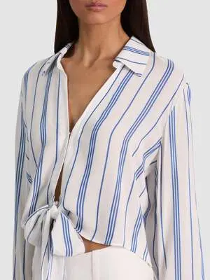 Alice + Olivia Hannon Tie Front Blouse