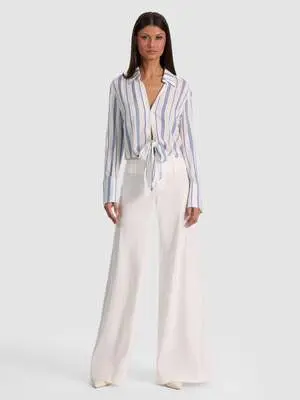 Alice + Olivia Hannon Tie Front Blouse