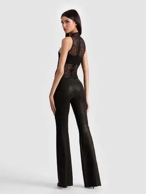 Alice + Olivia Brent Leather Bell Pant