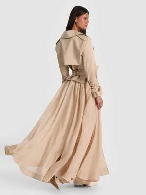 Alice + Olivia Nevada Sheer Combo Trench Coat