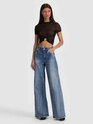 Alice + Olivia Courtney Ruched Front Tee