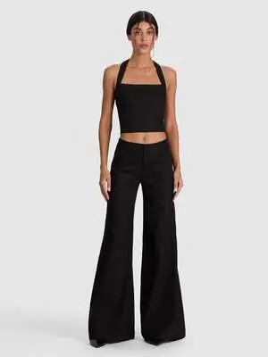 Alice + Olivia Fiona Halter Cropped Top