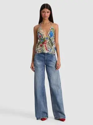 Alice + Olivia Karolina Halter Top