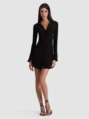 Alice + Olivia Freya Button Down Dress - Black