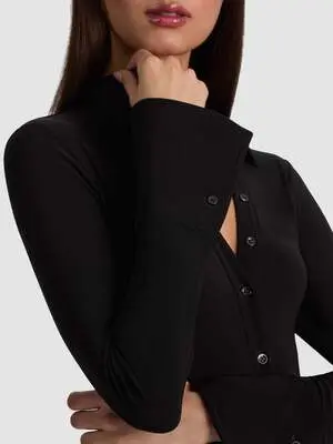 Alice + Olivia Freya Button Down Bodysuit
