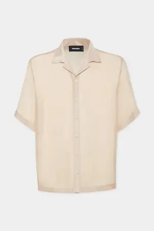 Dsquared2 Chiffon Short Sleeve Shirt - Beige