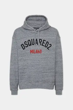 Dsquared2 Wash Relax Fit Logo Hoodie - Grey