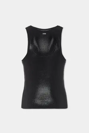 Dsquared2 Coated Ribbed Knit Top