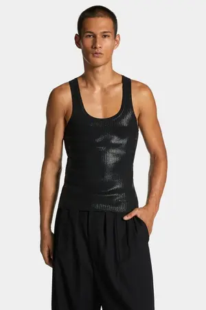 Dsquared2 Coated Ribbed Knit Top