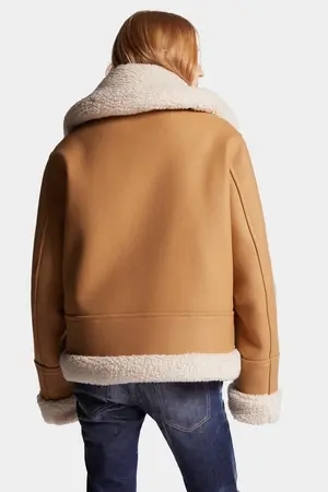 Dsquared2 Stretch Felt Wool Easy Aviator Jacket