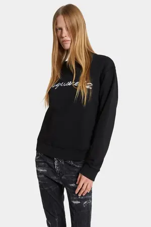 Dsquared2 Dyed Just Right Fit Doodle Sweatshirt - Black