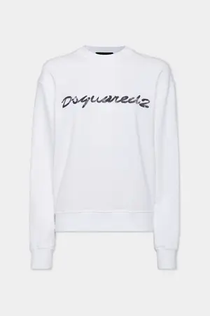 Dsquared2 Dyed Just Right Fit Doodle Sweatshirt - White