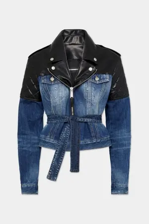 Dsquared2 Butch Denim Hybrid Jean Jacket - Blue