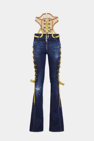 Dsquared2 Stretch Denim Hiking Trumpet Jeans