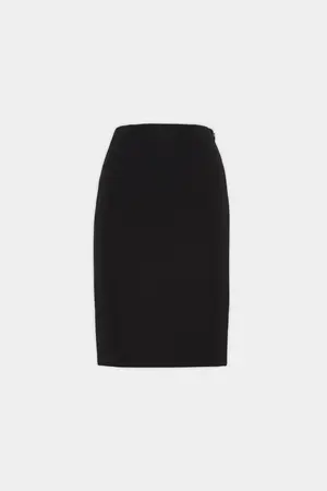 Dsquared2 Stretch Worsted Wool Pencil Skirt - Black