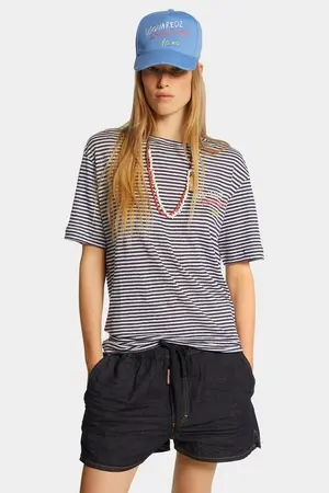 Dsquared2 Summer Lovers Breezy Fit Striped T-shirt