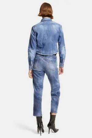 Dsquared2 Allover Crystal Wash Boston Jeans