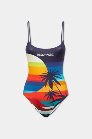 Dsquared2 Summer Lovers Sunset One-piece - Black