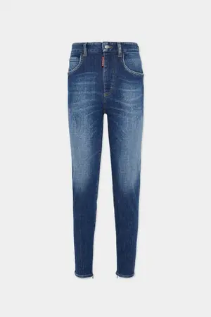 Dsquared2 Medium Easy Wash High Waist Twiggy Jeans - Blue