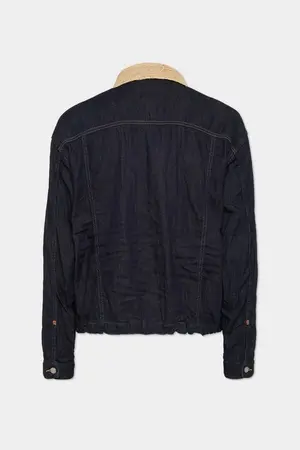 Dsquared2 Summer Lovers Dark Wash Raffia Collar Drawstring Shirt