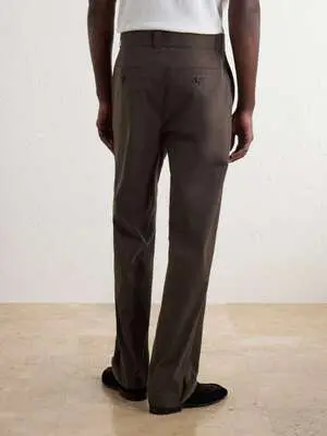 THE ROW Ottis Straight-leg Brushed Cotton-twill Trousers
