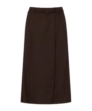 DUNST Maxi Wrap Skirt Brown - Black