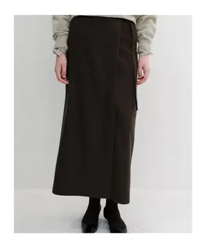 DUNST Maxi Wrap Skirt Brown