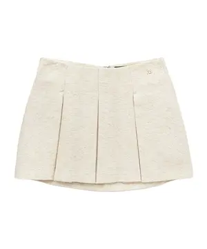WRSTBHVR Pleated Logo-plaque Mini Skirt - White