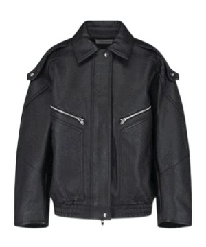 THE FRANKIE SHOP Hudson Faux-leather Bomber Jacket - Black