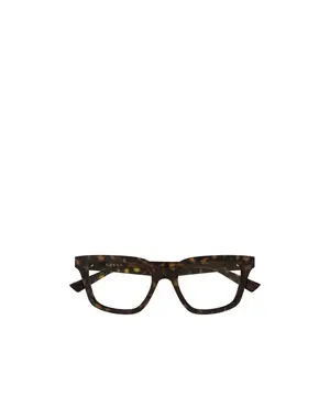 Gucci Geometric-frame Clear-lens Glasses - Black