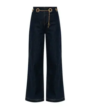 Cult Gaia Wide-leg Denim Trousers - Black