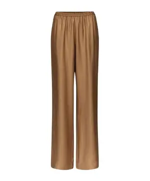 Loulou De Saison Alera Wide-leg Silk Pants - Brown