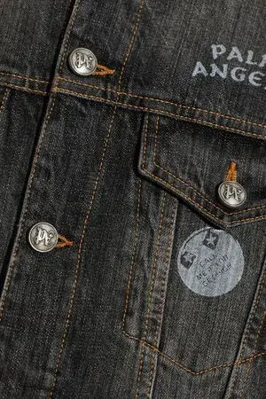 Palm Angels Printed Hooded Denim Jacket