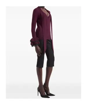 Nina Ricci Knitted Top With A Tie-neck And Flared Sleeves