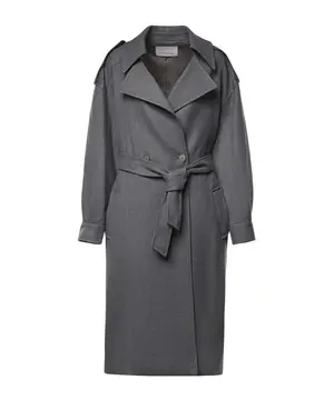 THE FRANKIE SHOP Double-breasted Long-sleeved Trench Coat - Black