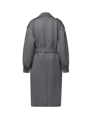 THE FRANKIE SHOP Double-breasted Long-sleeved Trench Coat