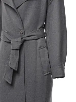 THE FRANKIE SHOP Double-breasted Long-sleeved Trench Coat
