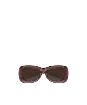 Saint Laurent Howl Oversized Frame Sunglasses - Brick