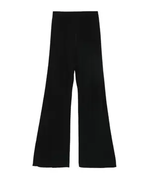 Soeur High-waisted Knit Flare Pants - Black